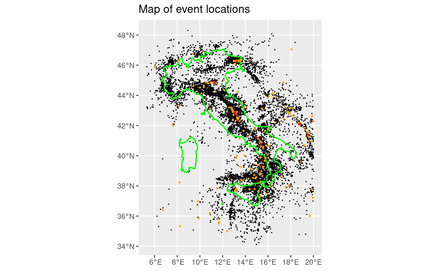 1. Exploratory Data Analysis: Italian Earthquake Catalogue - Horus • ETAS.inlabru